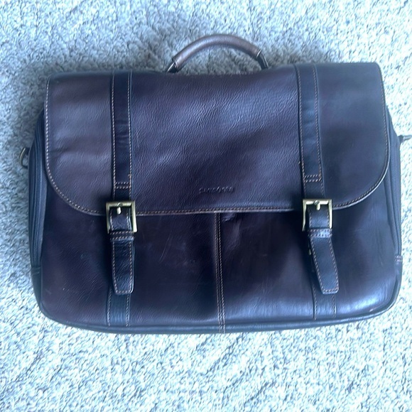 Samsonite | Bags | Samsonite Briefcase Chocolate Brown Leather ...